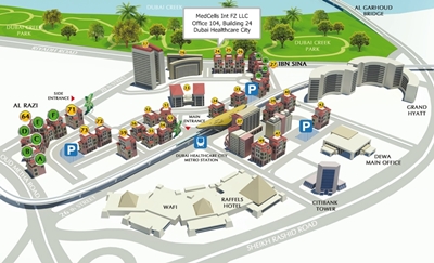 MedCells Map DHCC 2 | MedCells Cord Blood Banking